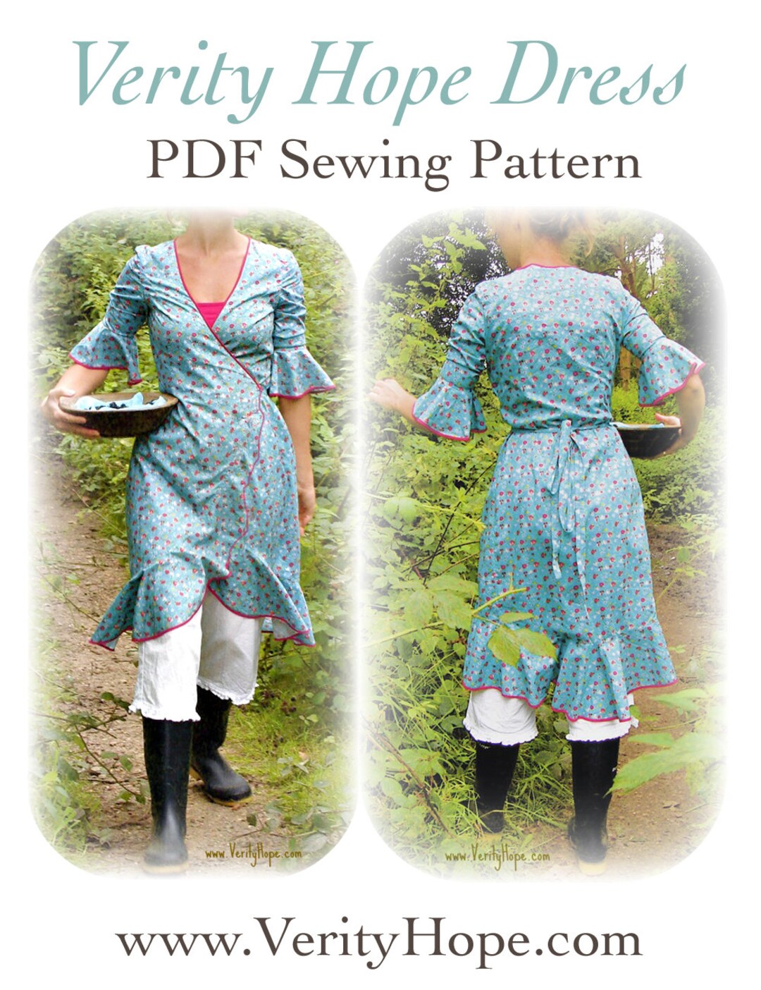 Verity Hope / Wrap Dress Sewing Pattern / Digital Instant Download ...