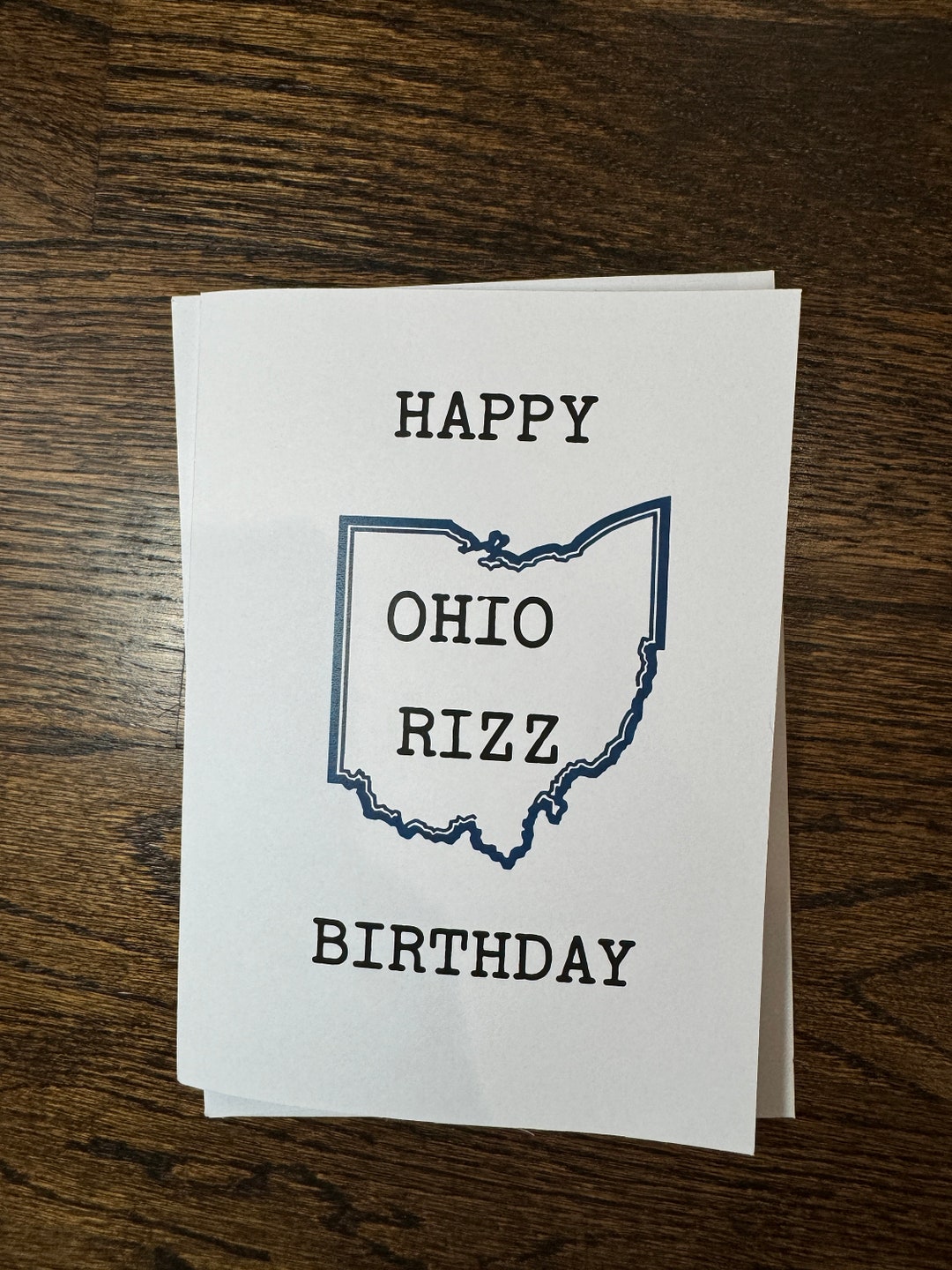 Happy Ohio Rizz Birthday Greeting Card | Funny Outline of Ohio Design ...