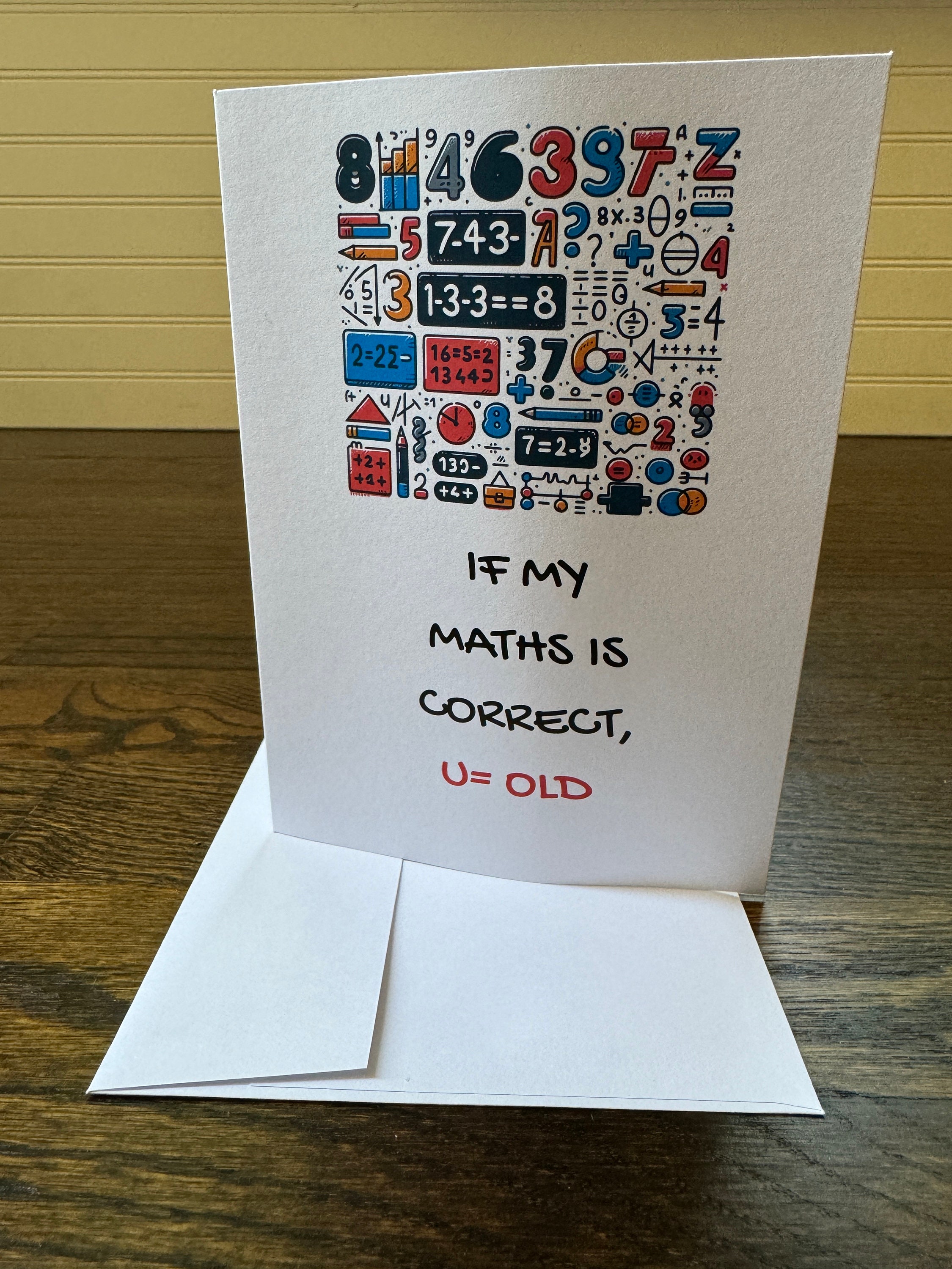 Funny Birthday Card Math U=OLD - Etsy
