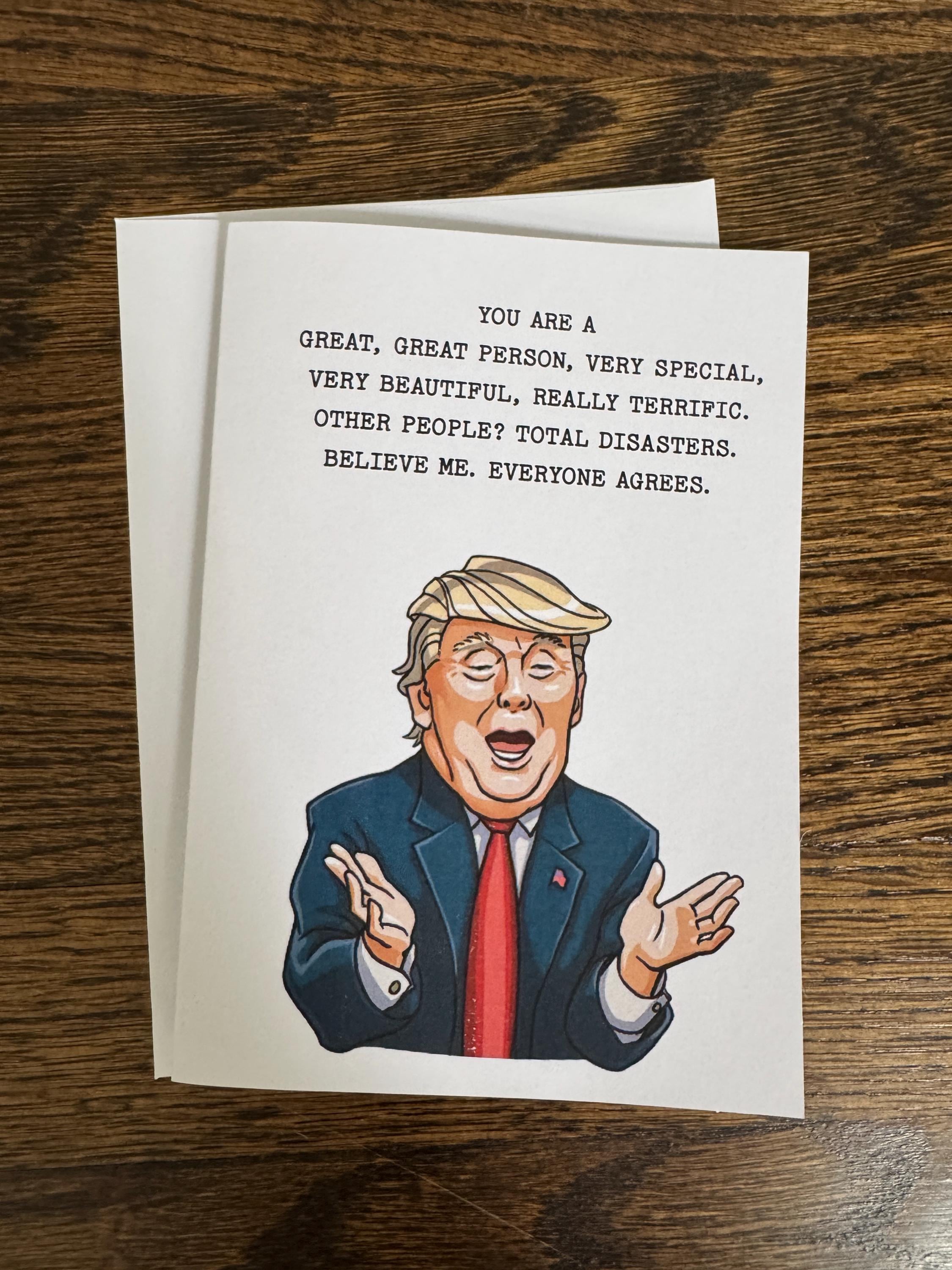 Funny Donald Trump Greeting Card – "you Are Great, Believe Me!" - Etsy