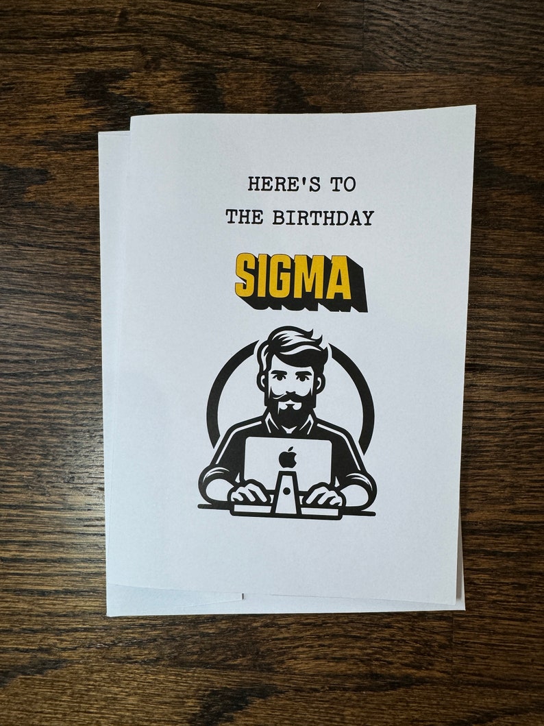 Here's to the Birthday Sigma - Humorous Birthday Greeting Card - Etsy ...