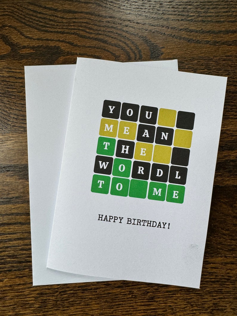 Wordle Happy Birthday Card - Etsy