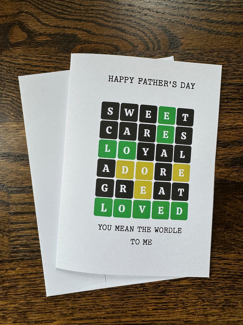 Father's Day Wordle Themed Card. You Mean the Wordle to Me. - Etsy