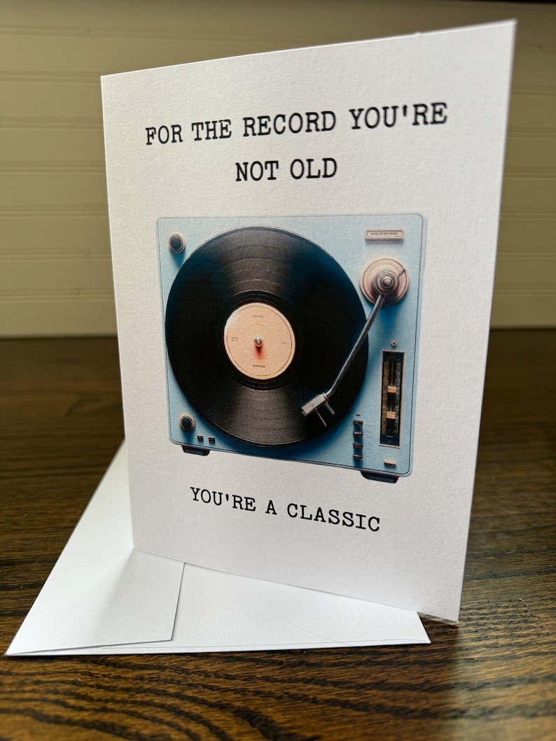 Record Player Birthday Greeting Card for Him or Her. "for the Record ...