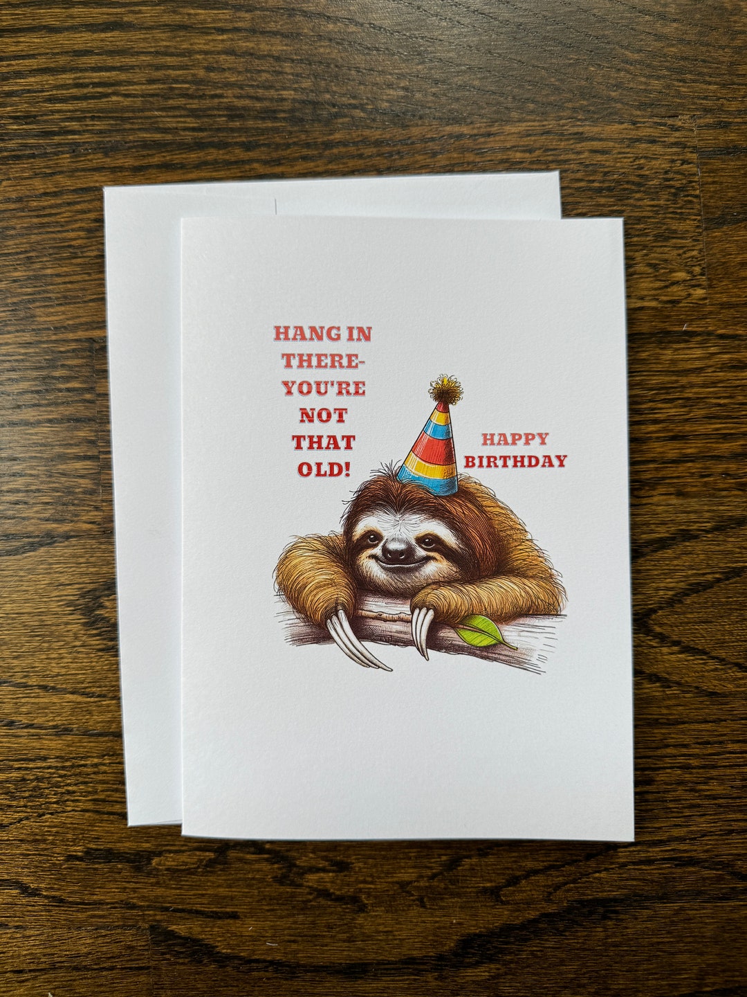 Cute Sloth Happy Birthday Greeting Card - Etsy