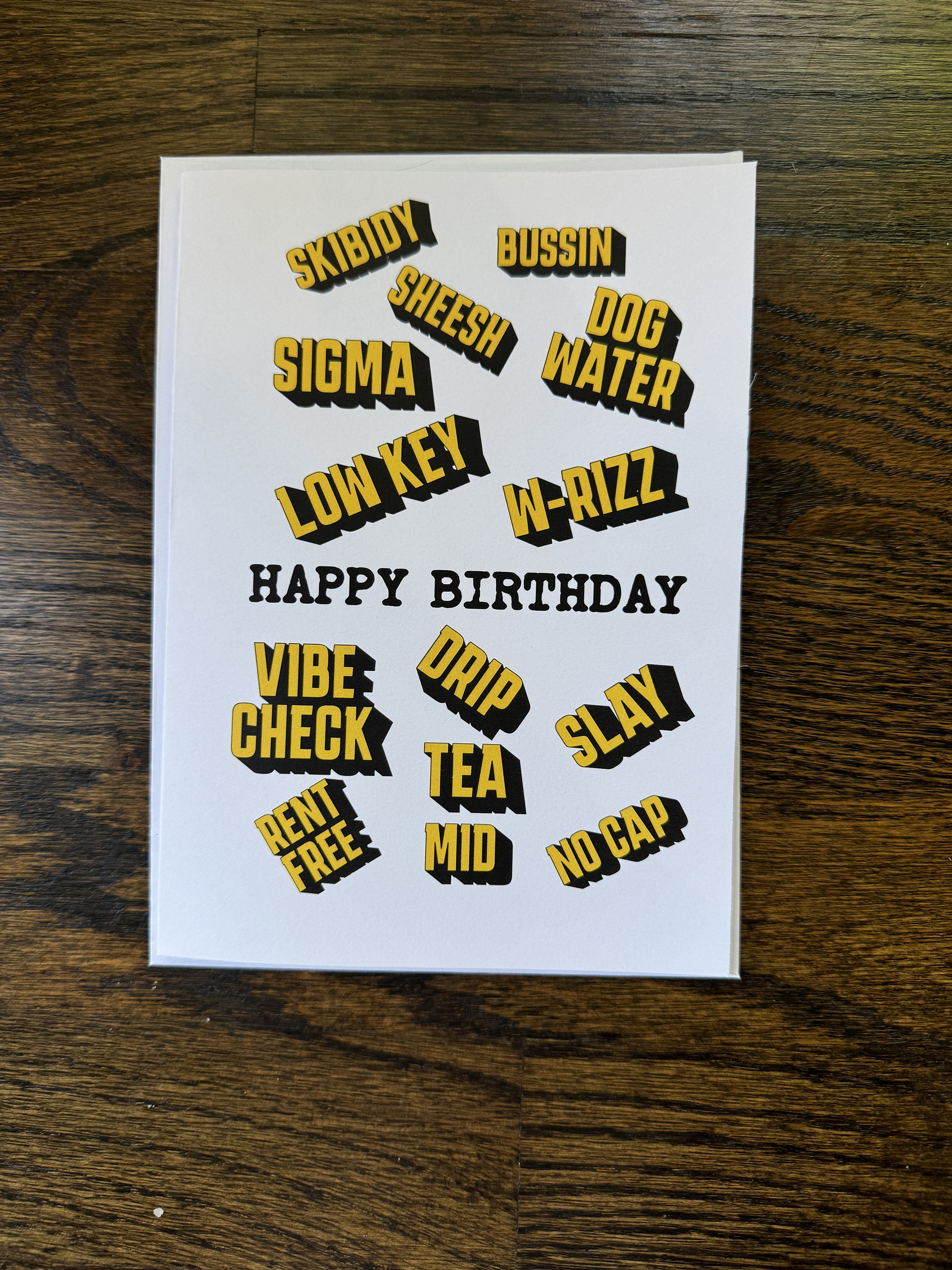 Trendy Birthday Greeting Card With Gen Z/alpha Phrases - W Rizz, Sigma ...