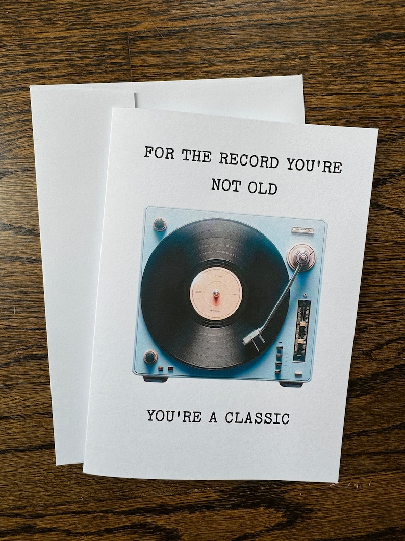 Record Player Birthday Greeting Card for Him or Her. "for the Record ...
