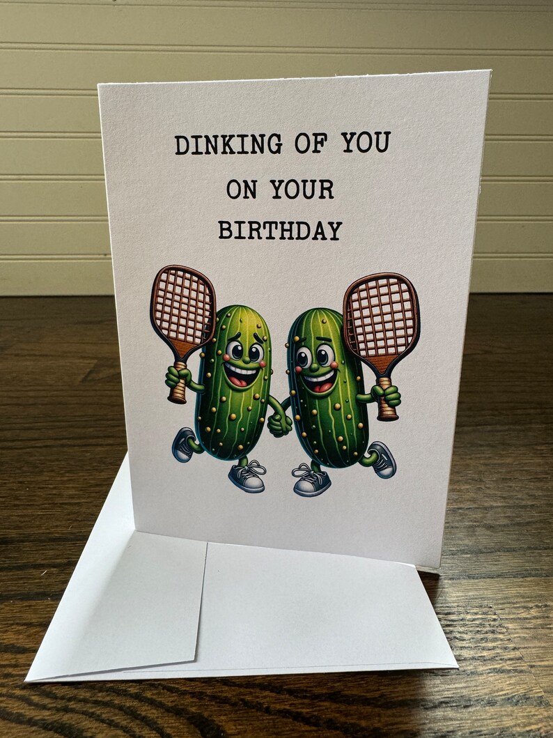 Pickleball Birthday Card With Funny Cartoons for Him or Her - Etsy