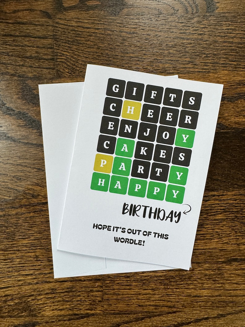 Wordle Themed Birthday Card. Hope It's Out of This Wordle Humor. - Etsy