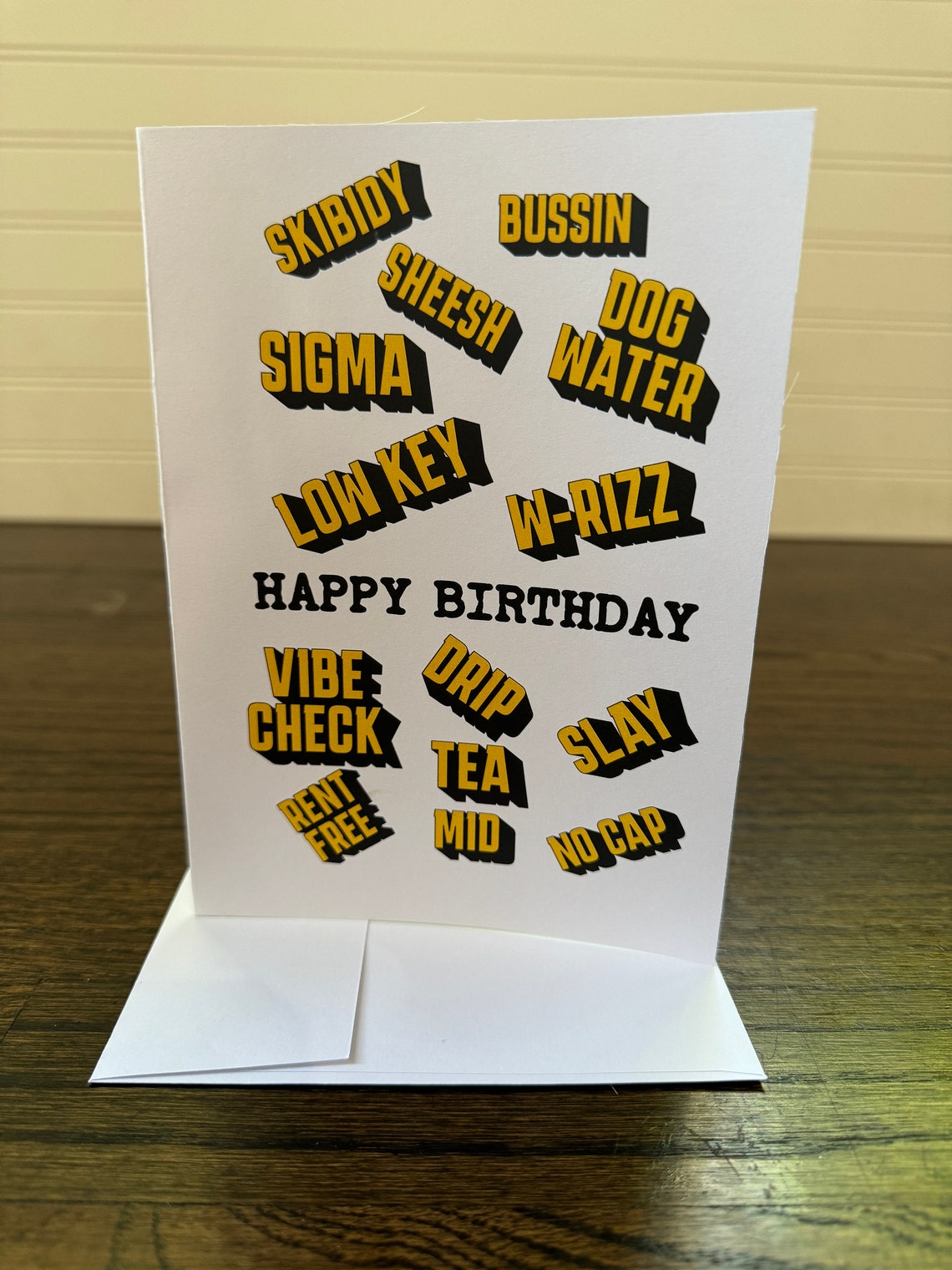 Trendy Birthday Greeting Card With Gen Z/alpha Phrases - W Rizz, Sigma ...