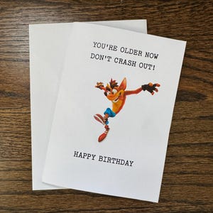 Crash Bandicoot Birthday Card - Etsy