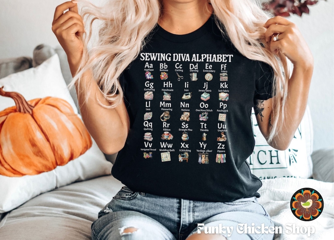 Sewing Shirt, Sewing Diva Alphabet Shirt, Quilt T-shirt, Quilt Blocks ...