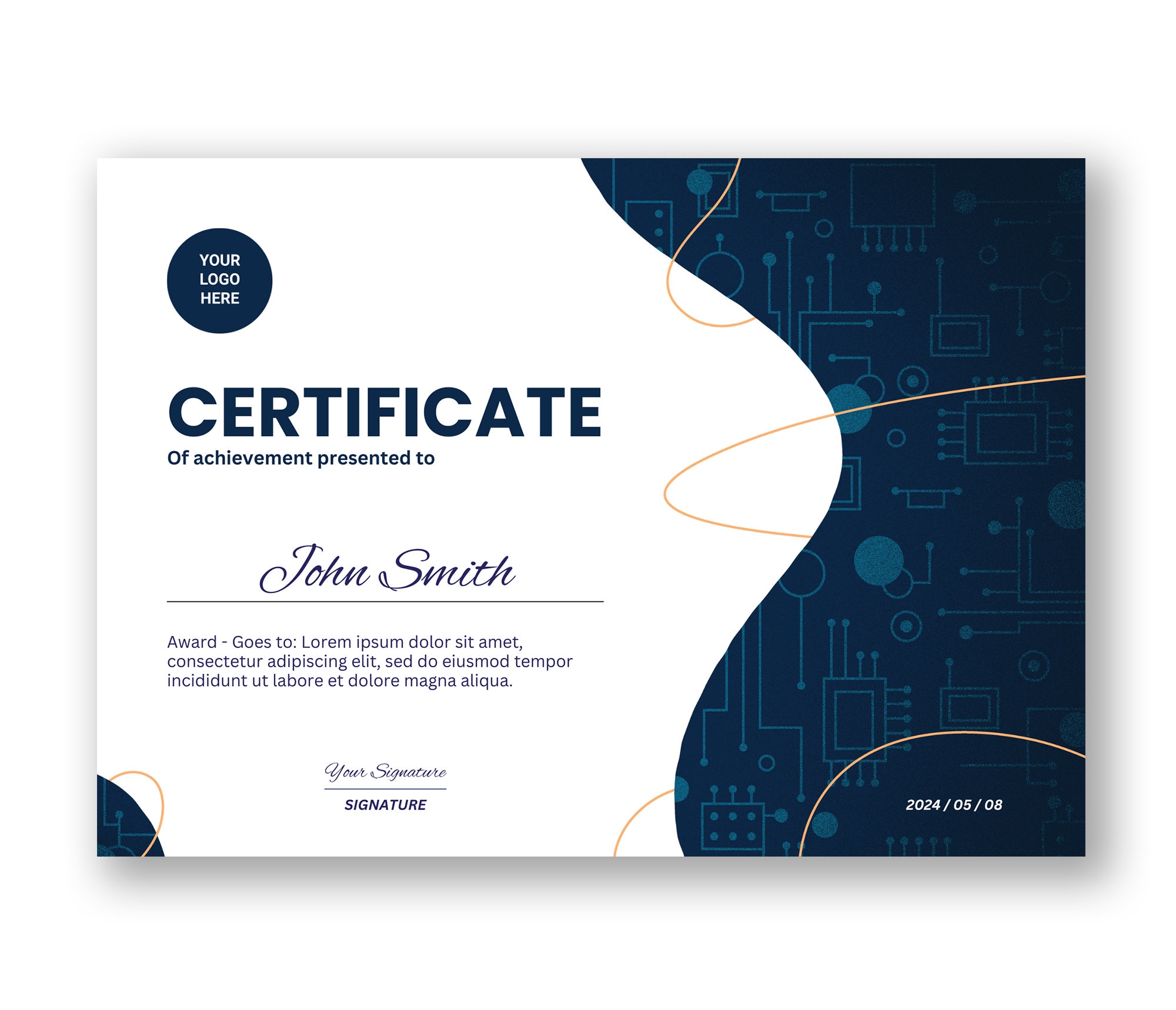 Tech Themed Certificate of Completion/appreciation/award, CANVA - Etsy
