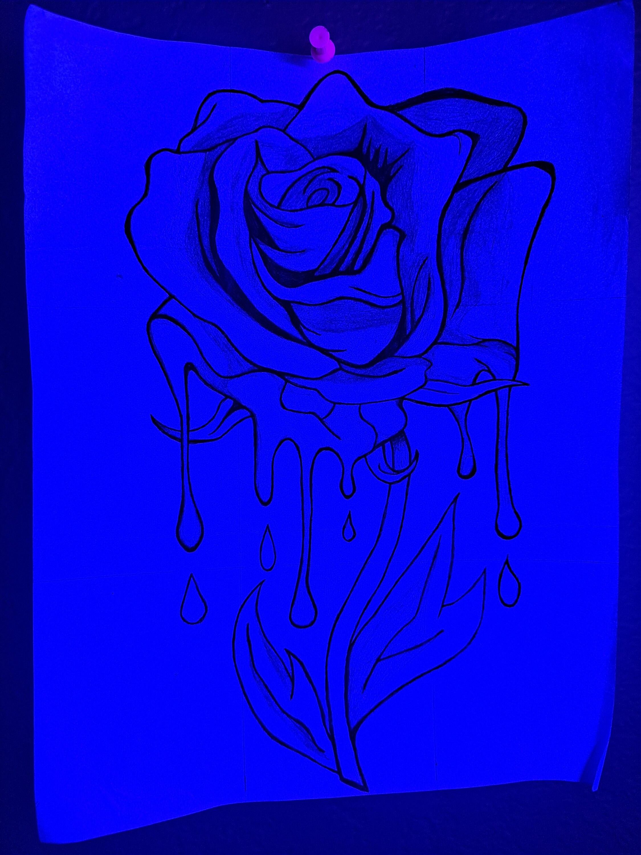 Color It Yourself Custom Drawn Rose Art Decor - Etsy