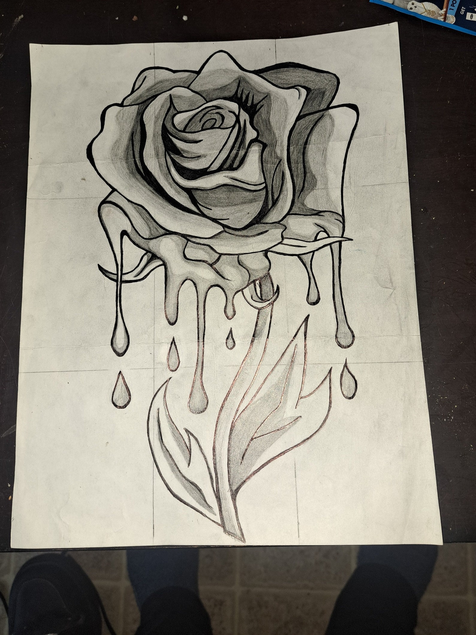 Color It Yourself Custom Drawn Rose Art Decor - Etsy