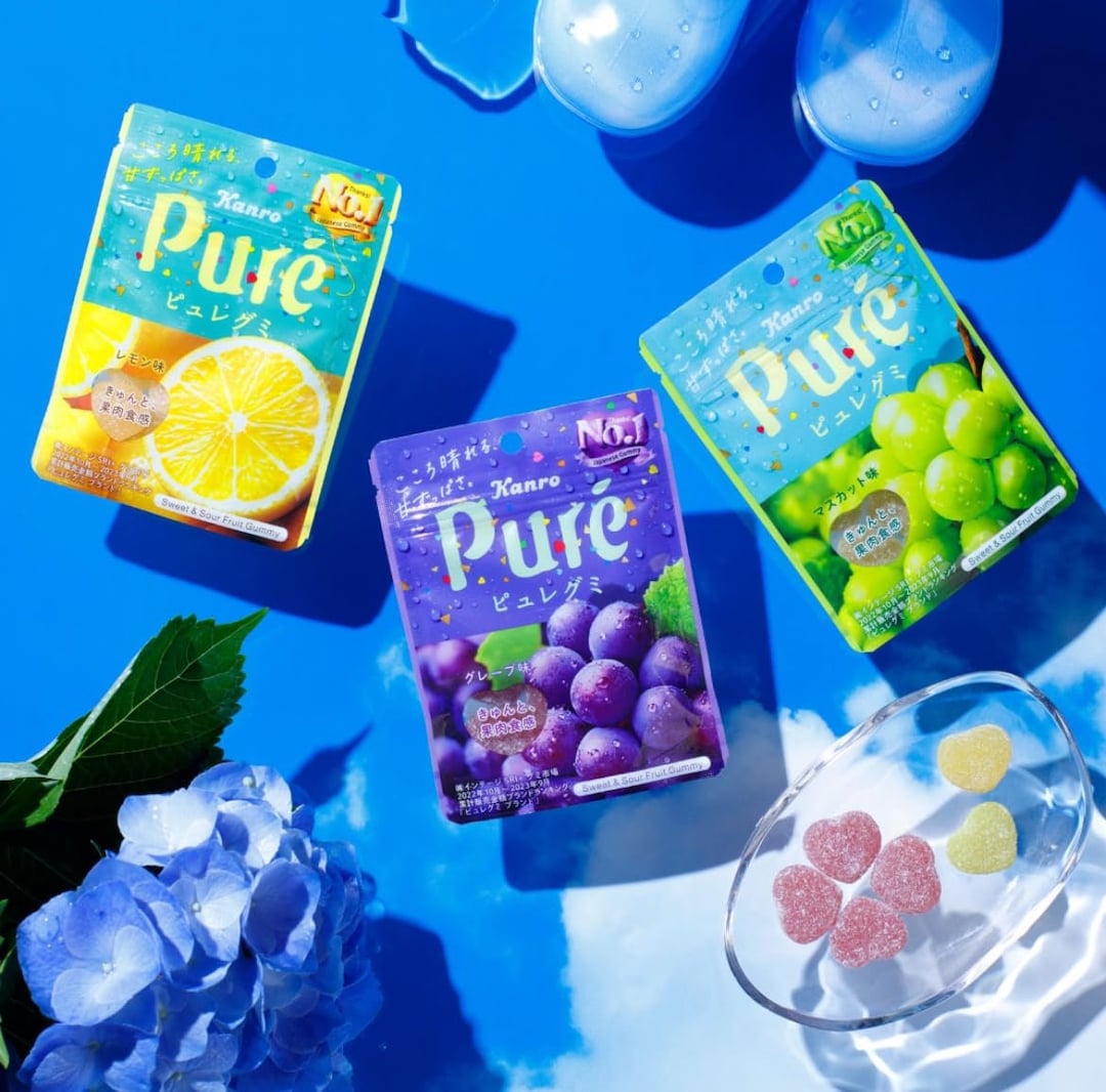Pure Japanese Authentic Gummy Candy Sweets Snack Variety Pack Grape ...