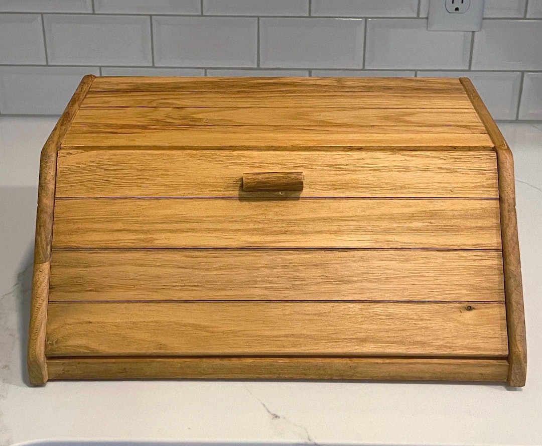 Vintage Wood Bread Box Minimalist Bread Box Farmhouse Kitchen Decor - Etsy
