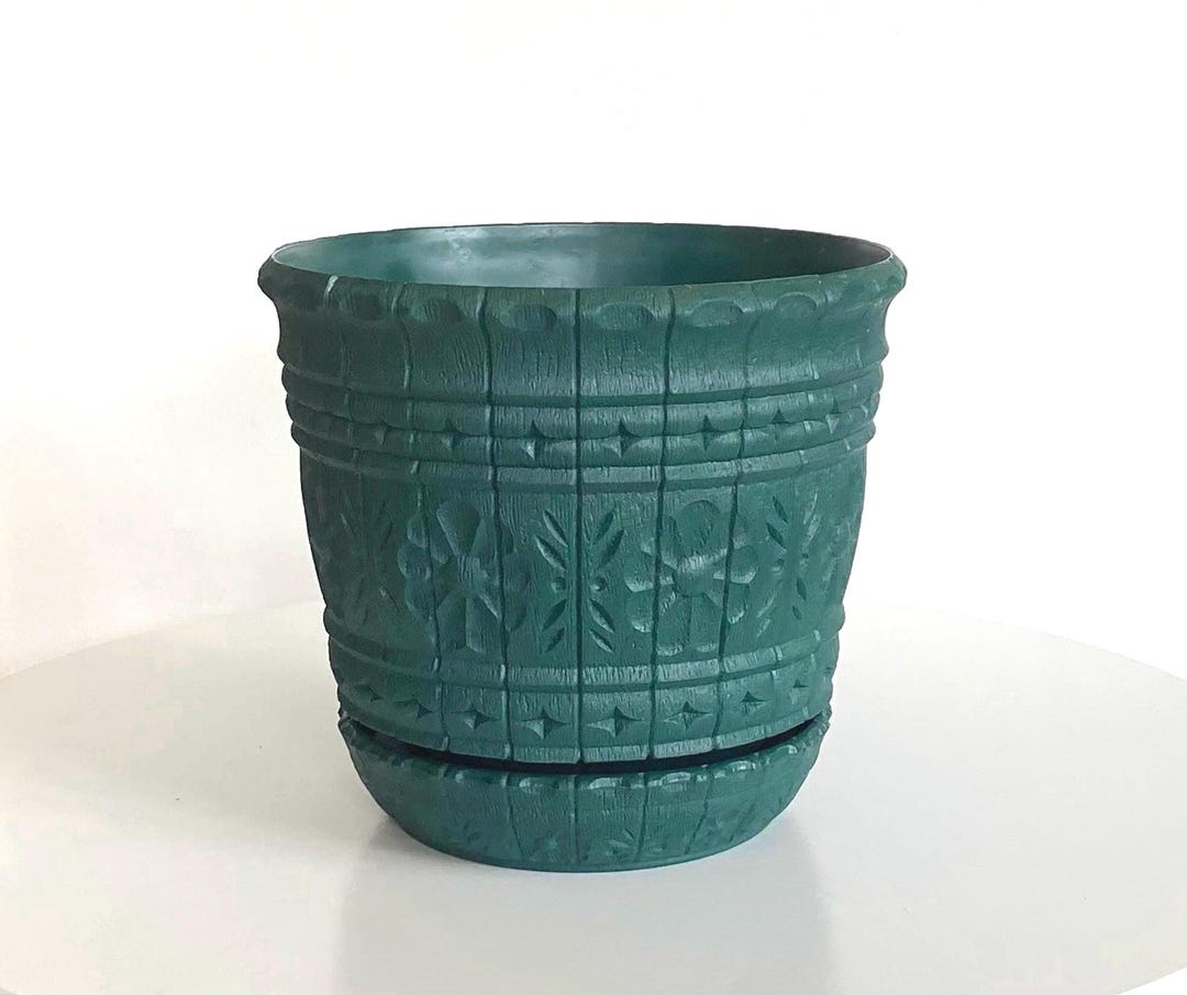 Vintage Lawnware Green Planter Flower Pot Molded Plastic 7” Diameter - Etsy