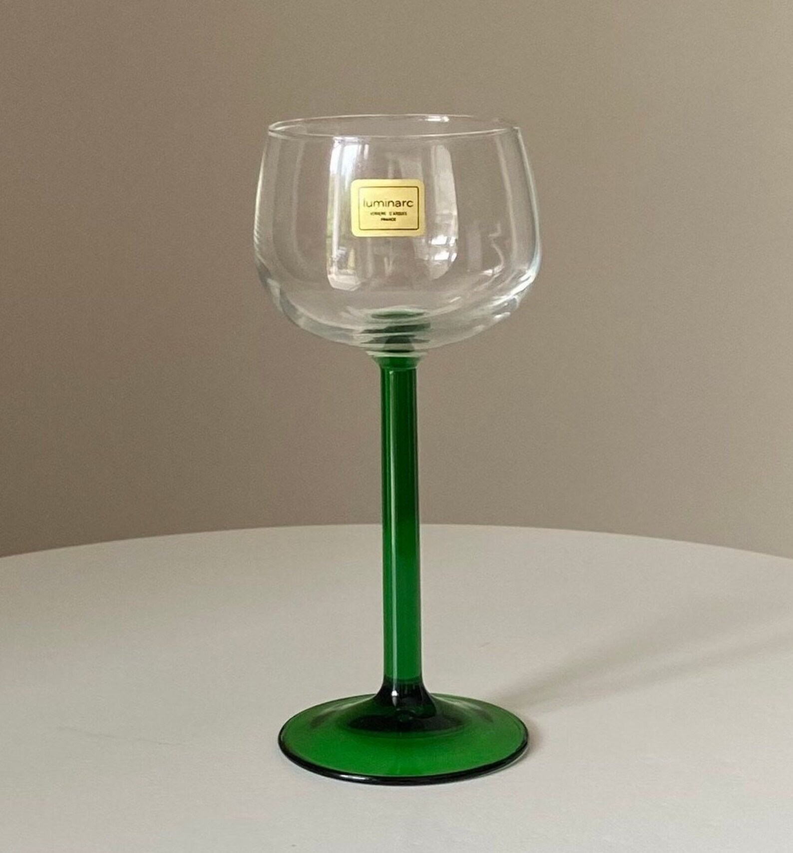 Luminarc Mid Century French Stemware Glassware Barware Clear and Green ...