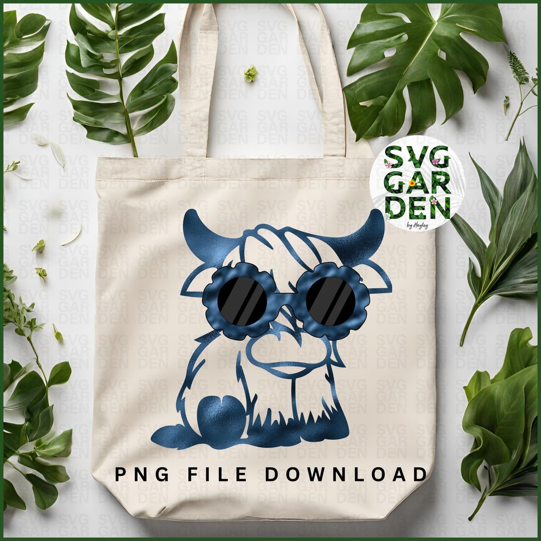 Highland Cow Blue Png Sublimation Design, Highland Cow Png, Leopard Cow ...