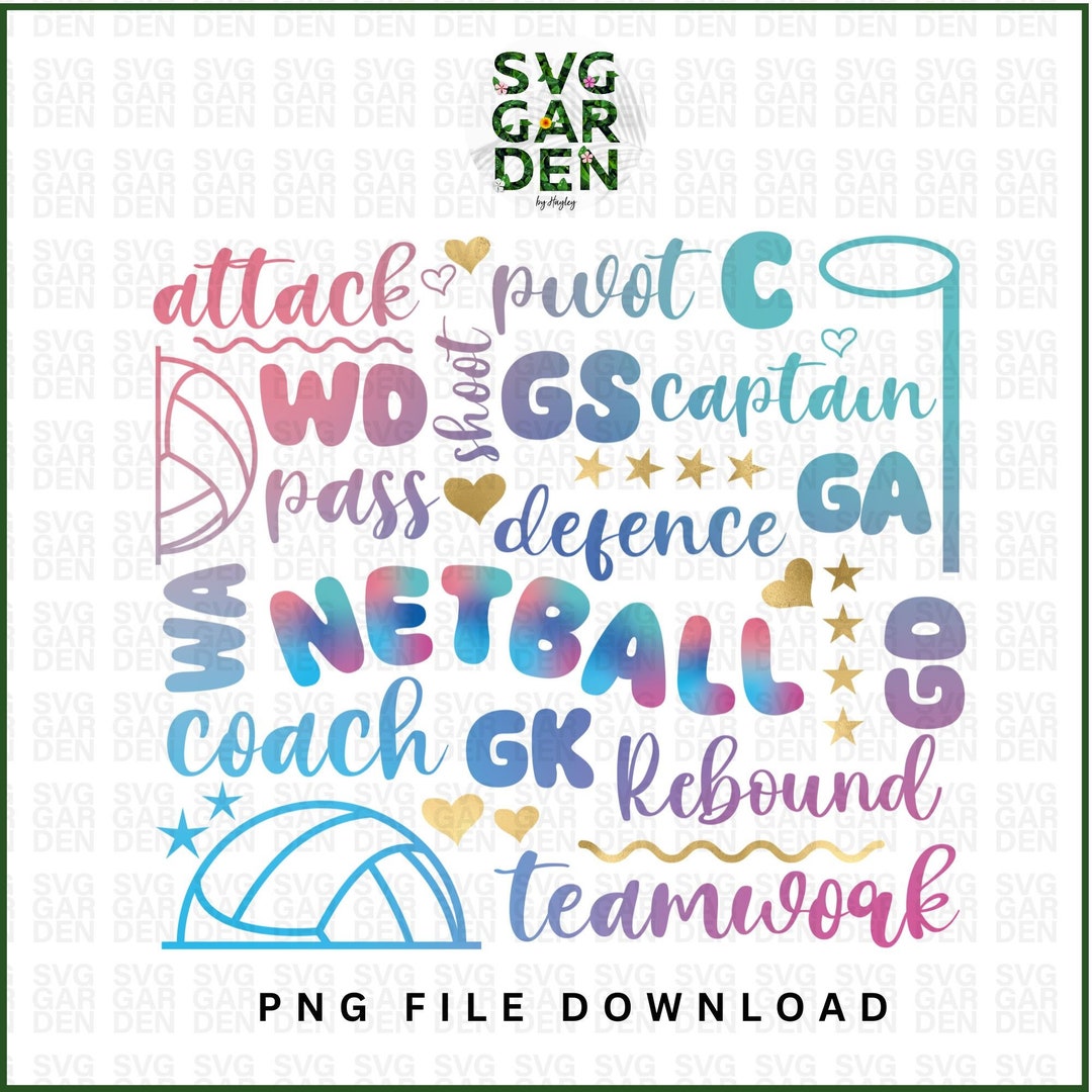 Netball Png, Netball Team Png, Netball Gift, Sublimation, Netball ...