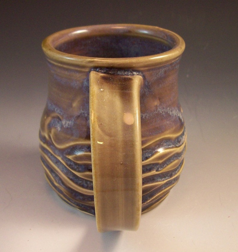 Hand Made Pottery Wave Mug/Blue Pottery Coffee Mug/Cup 8 | Etsy