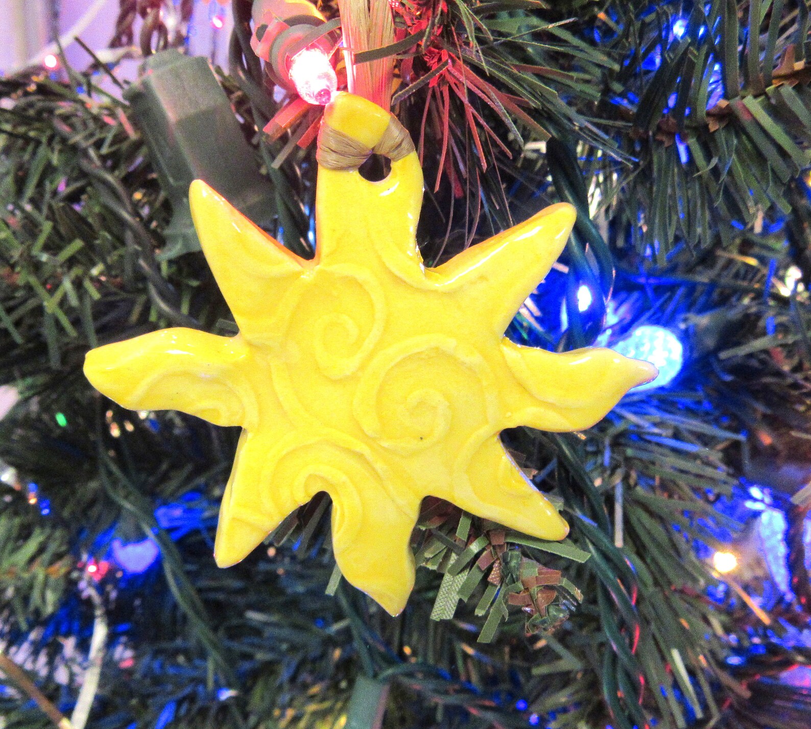 Yellow Sun Ornament /swirly Sun Ornament - Etsy