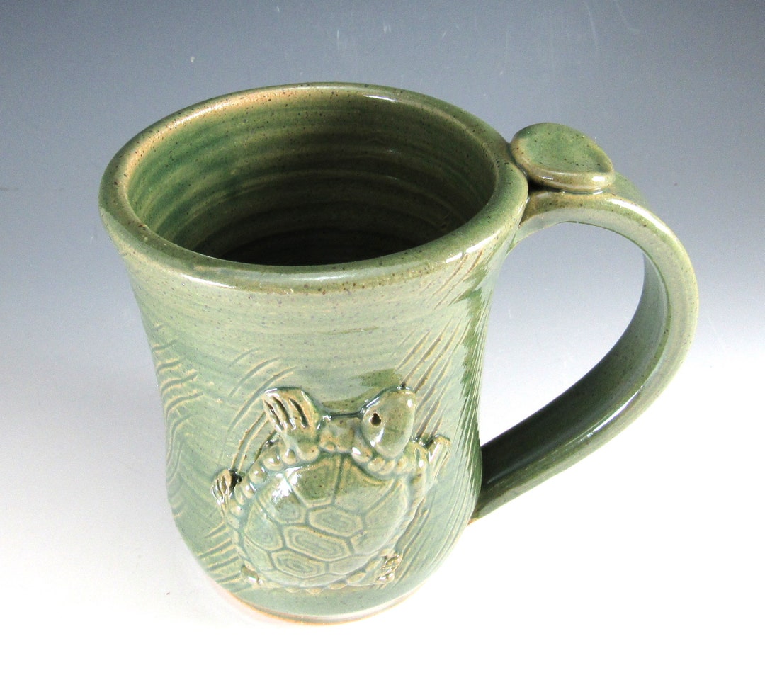 LARGE Pottery Turtle Mug/pottery Turtle Cup 14-16 Ounces - Etsy