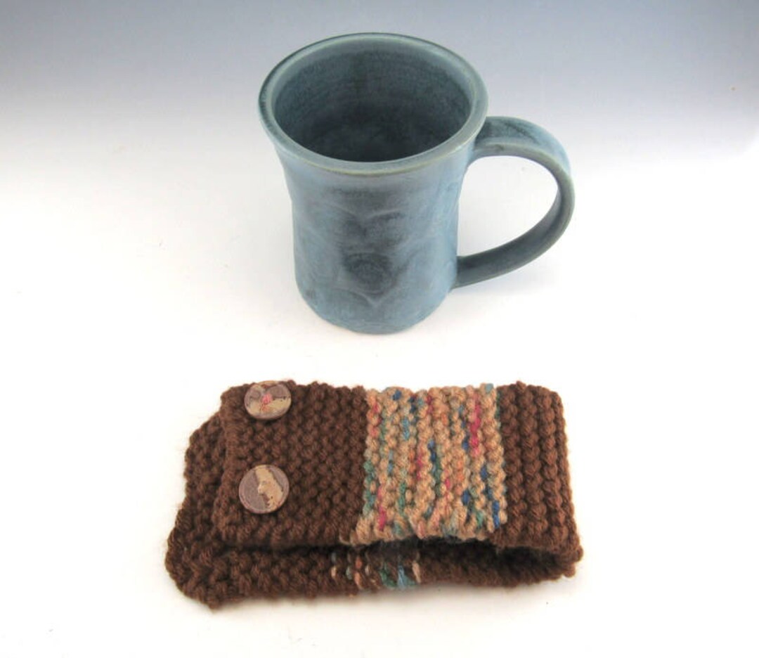 Large Pottery Mug With Cozy/hand Made Pottery Mug and Yarn Cozy/sweater ...