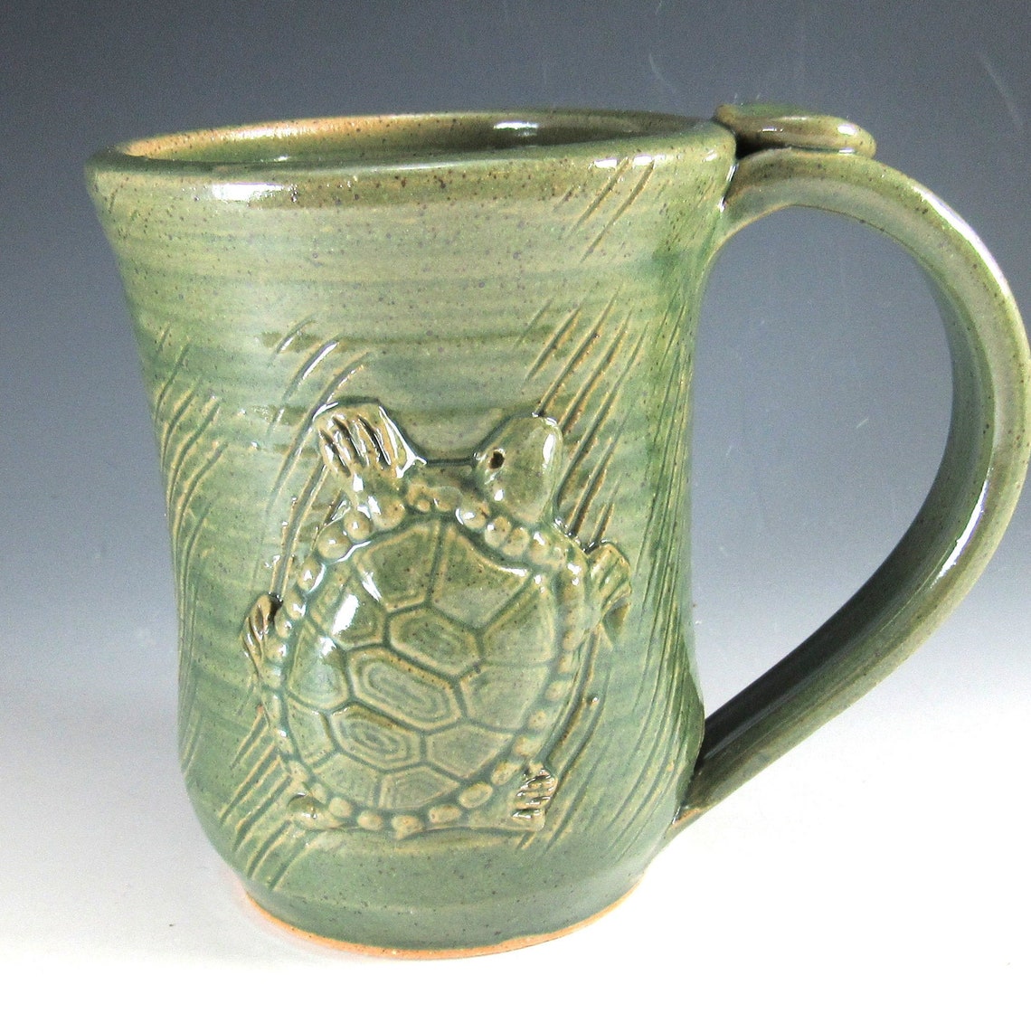 LARGE Pottery Turtle Mug/pottery Turtle Cup 14-16 Ounces | Etsy