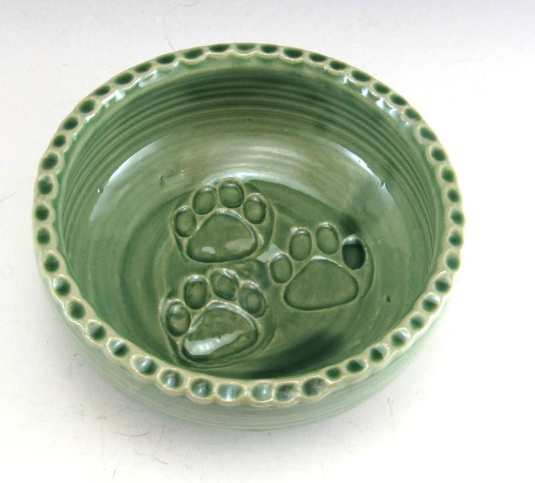 Puppy Food Dish/puppy Paw Prints Bowl/ Puppy Bowl - Etsy