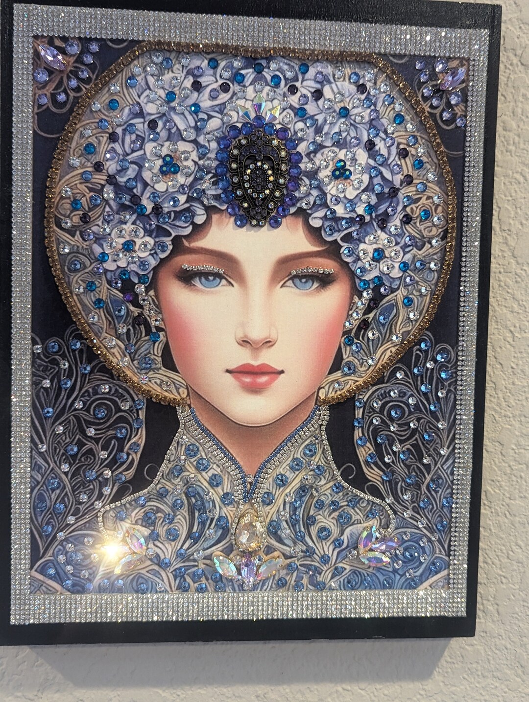 High Priestess Art Print on Painted Wood Frame Decorated With ...