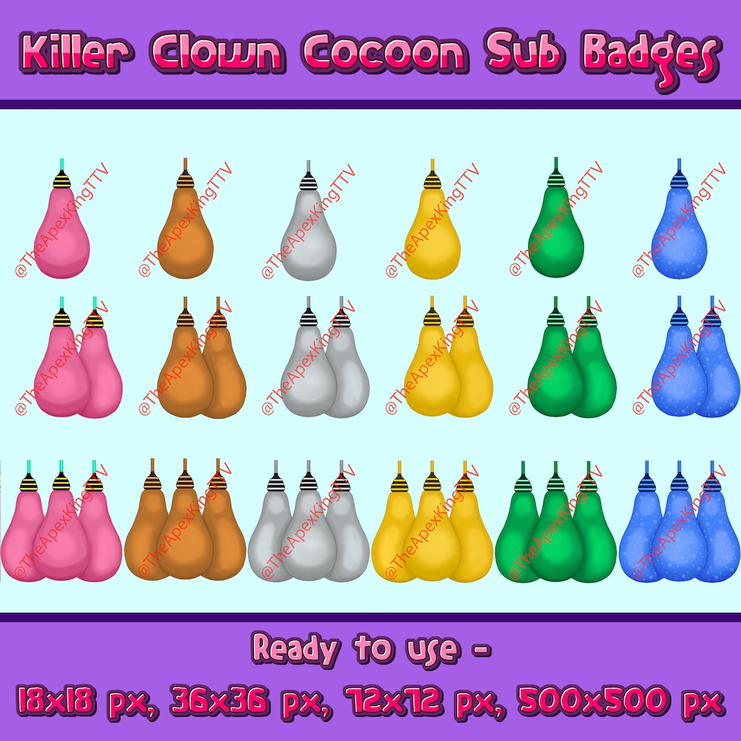 Killer Clowns Cotton Candy Cocoon Twitch Sub Badges, Kick Badges ...