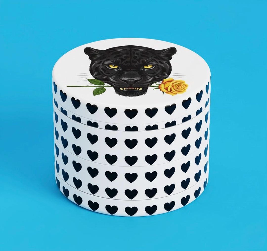 Unique and Beautiful Panther Grinder in White With Repeatable Black ...