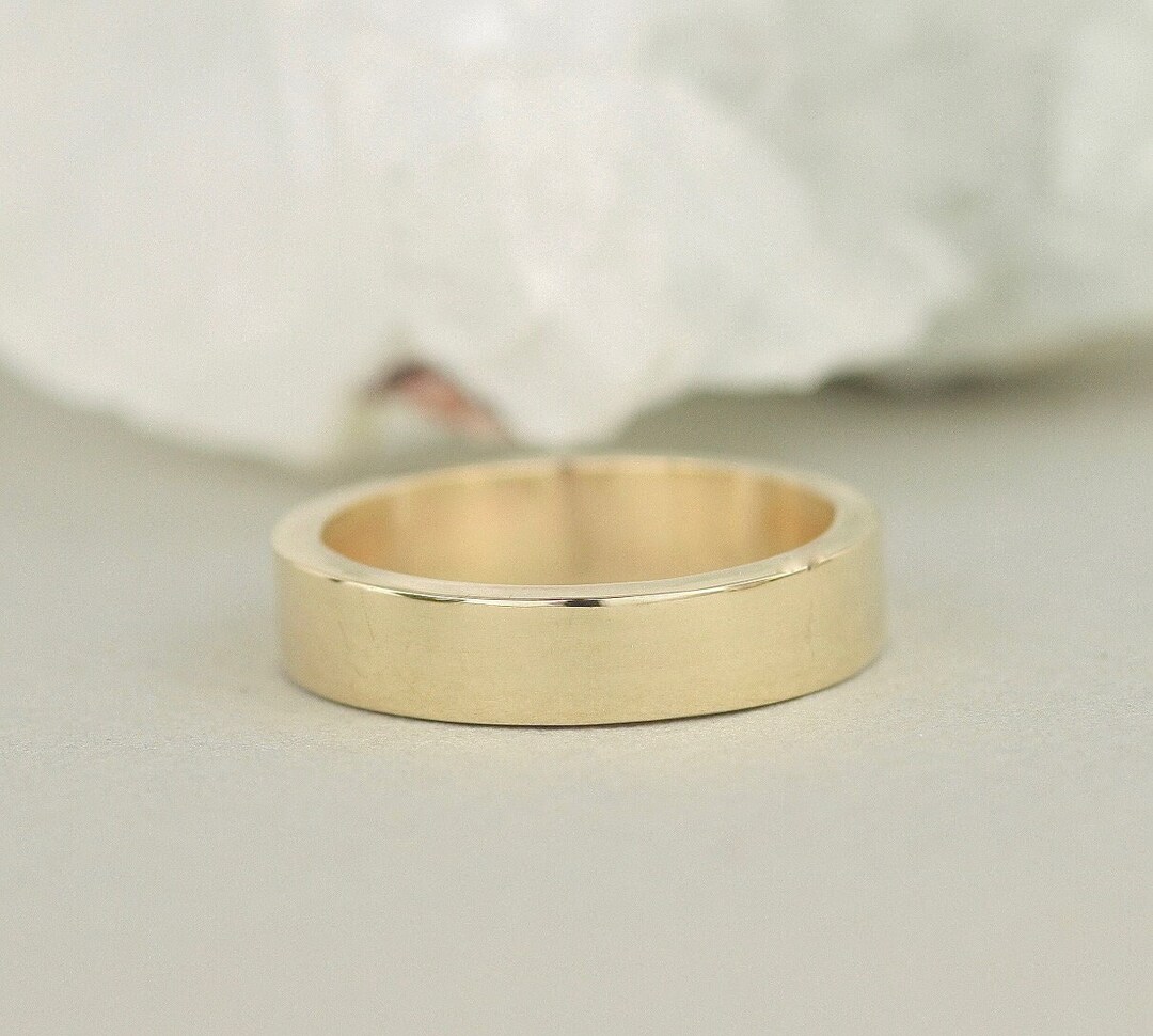 Mens Wedding Band. 9ct Gold Wedding Ring. Chunky Rings. Art Deco ...