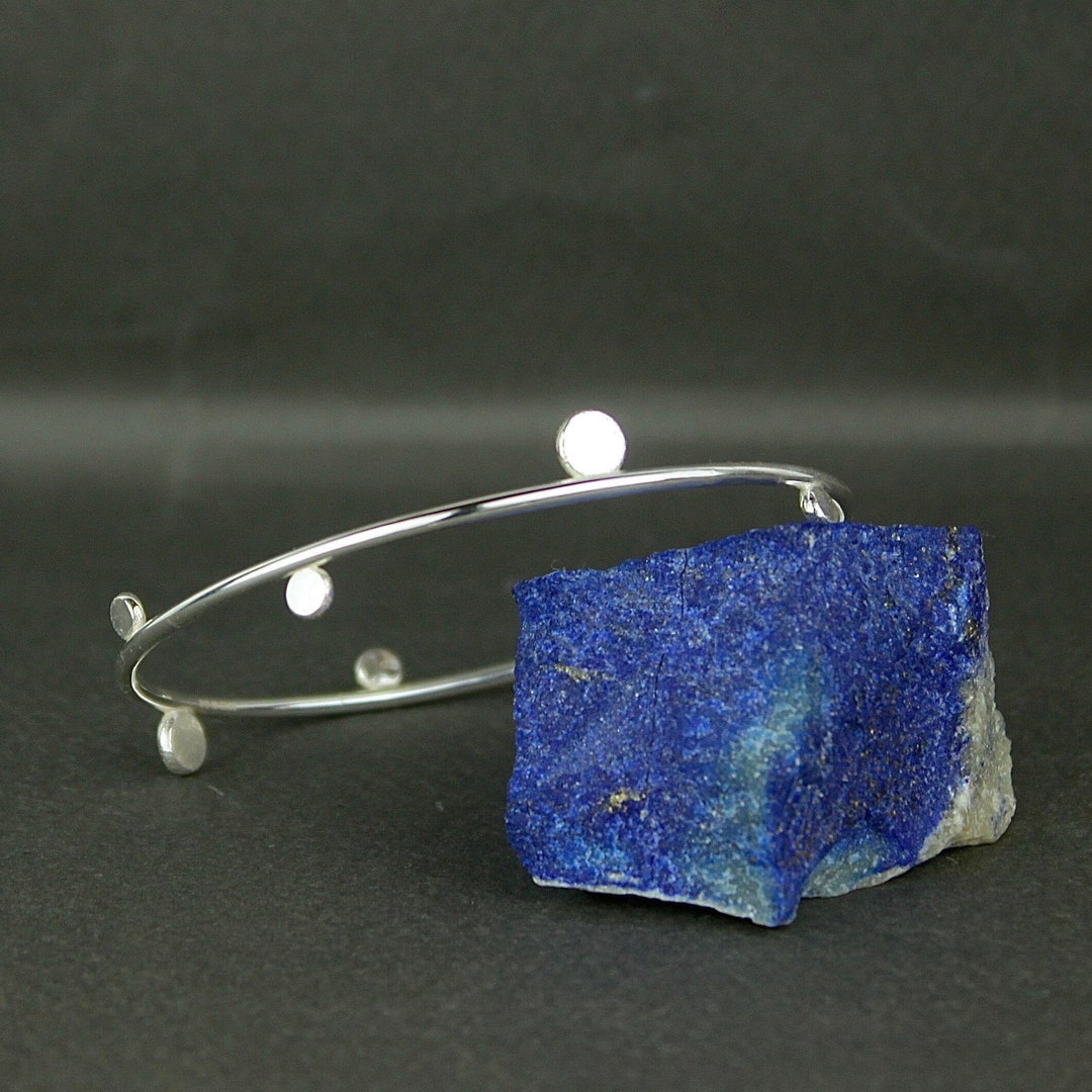 Sterling Silver Bangle. Celestial Galaxy Bracelet. Unique Planets ...