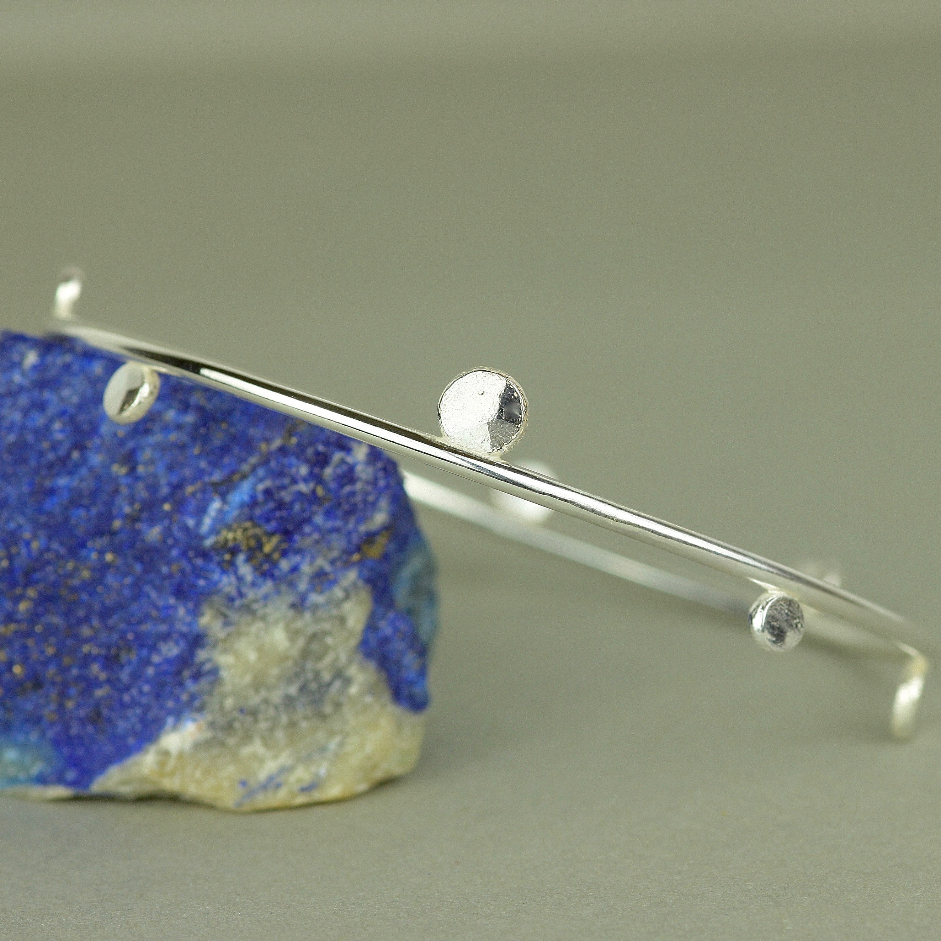 Sterling Silver Bangle. Celestial Galaxy Bracelet. Unique Planets ...