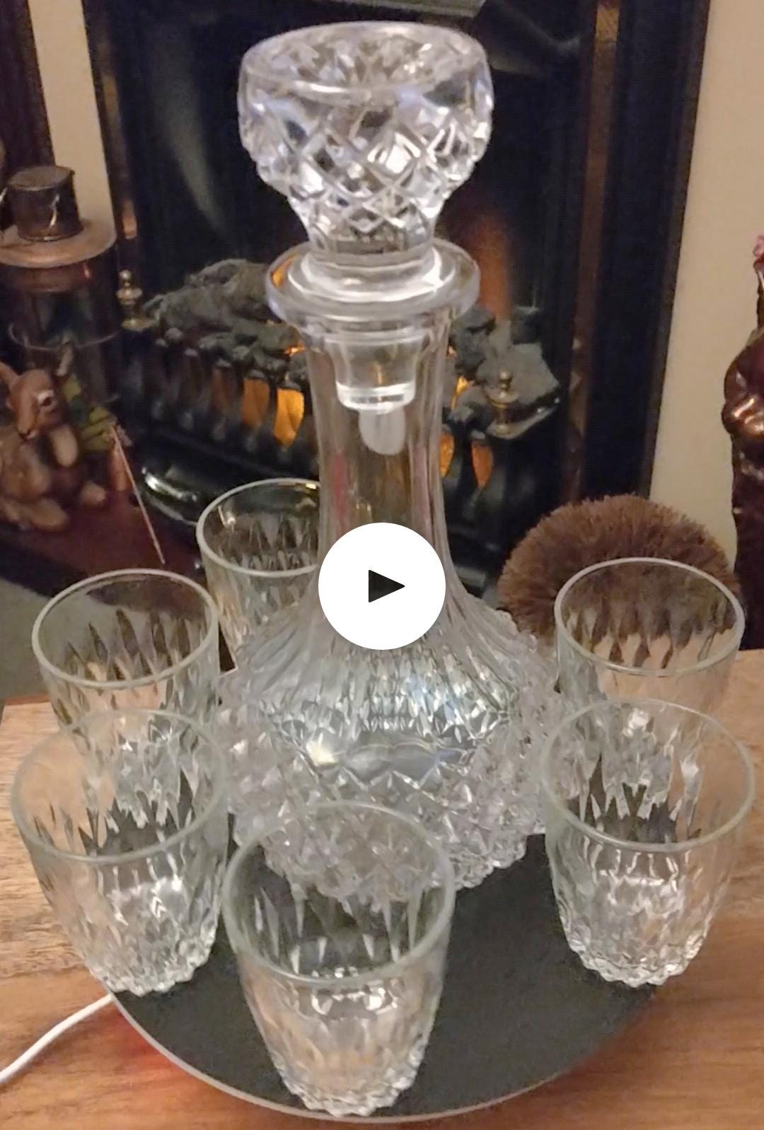 Vintage Led Cristal Decanter and Glasses - Etsy