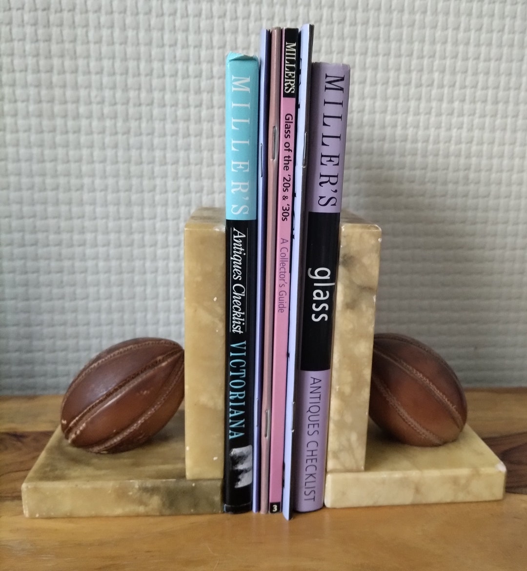 Rugby Ball Alabaster Bookends 1950s - Etsy