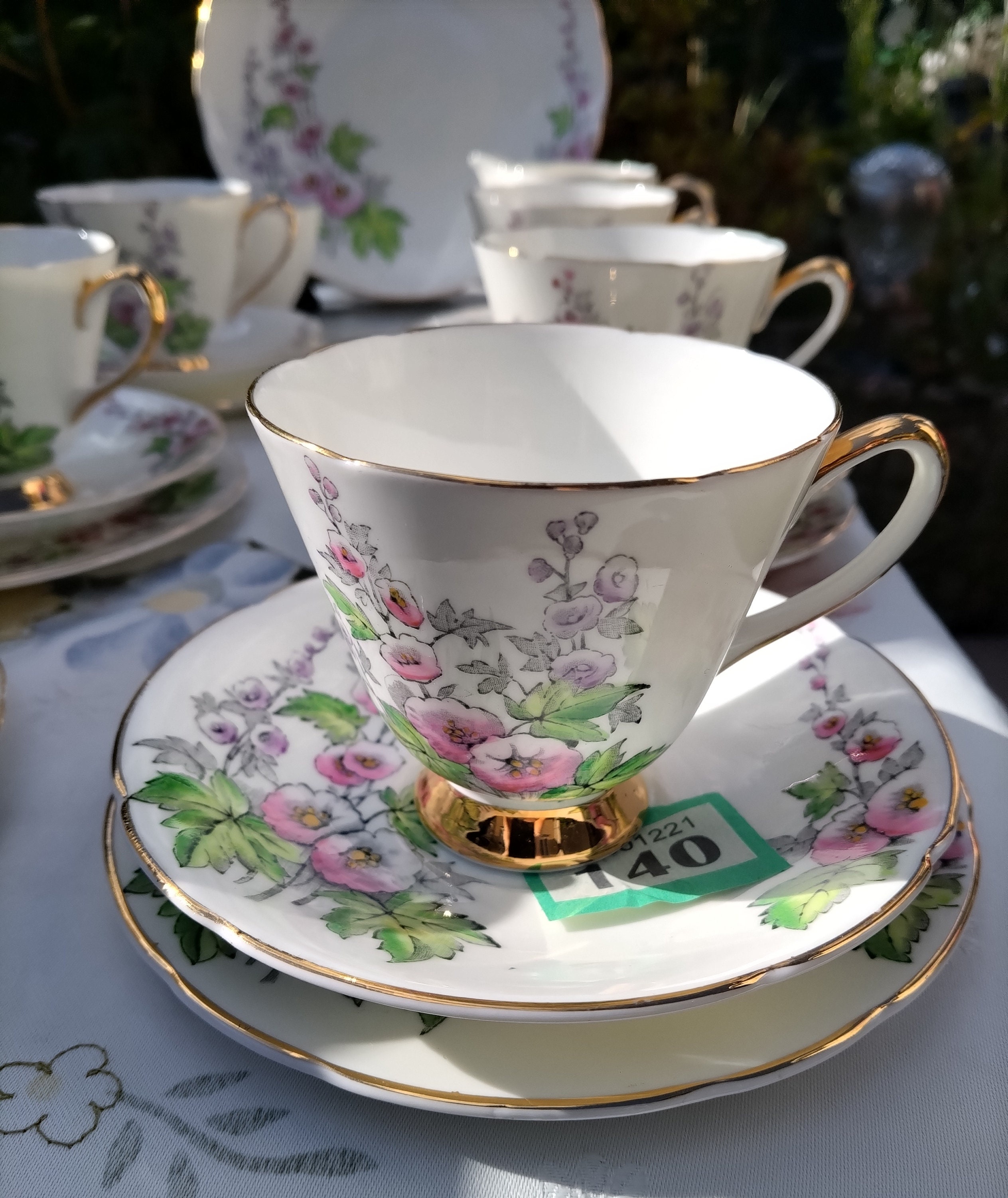 Art Deco 1930 Old Royal Holly Hocks Design 21 Piece Tea Set Perfect ...