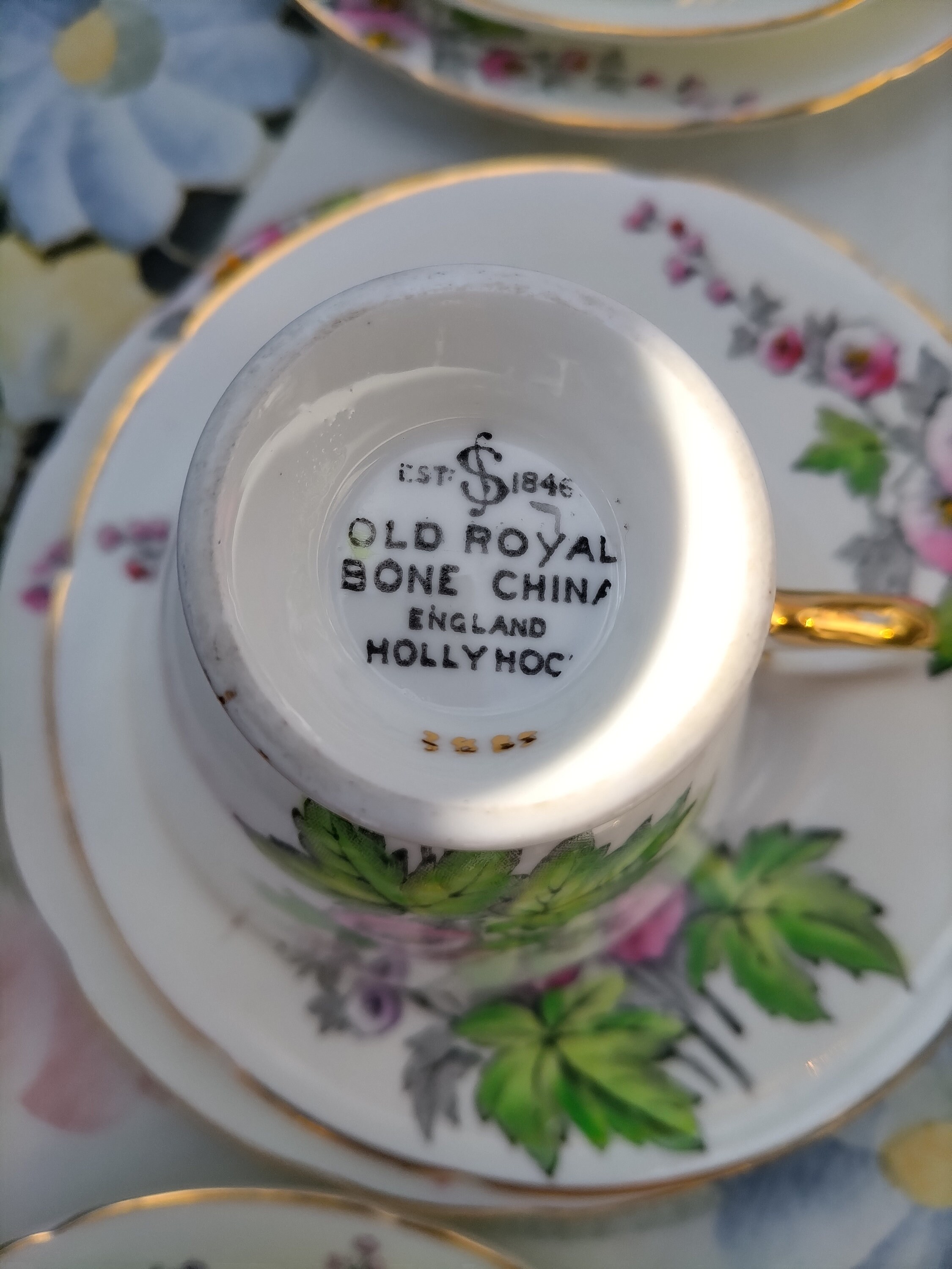 Art Deco 1930 Old Royal Holly Hocks Design 21 Piece Tea Set Perfect ...