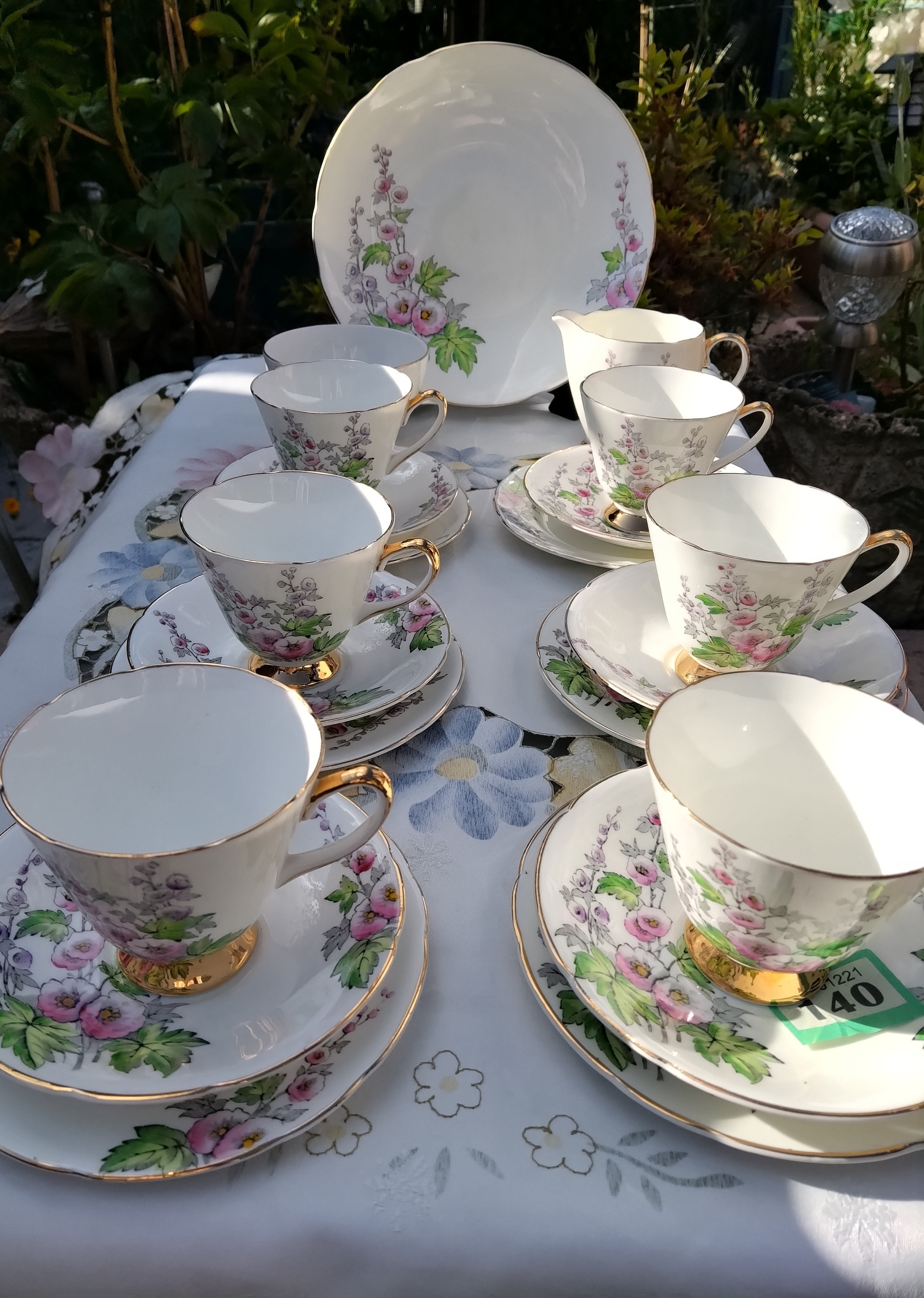 Art Deco 1930 Old Royal Holly Hocks Design 21 Piece Tea Set Perfect ...