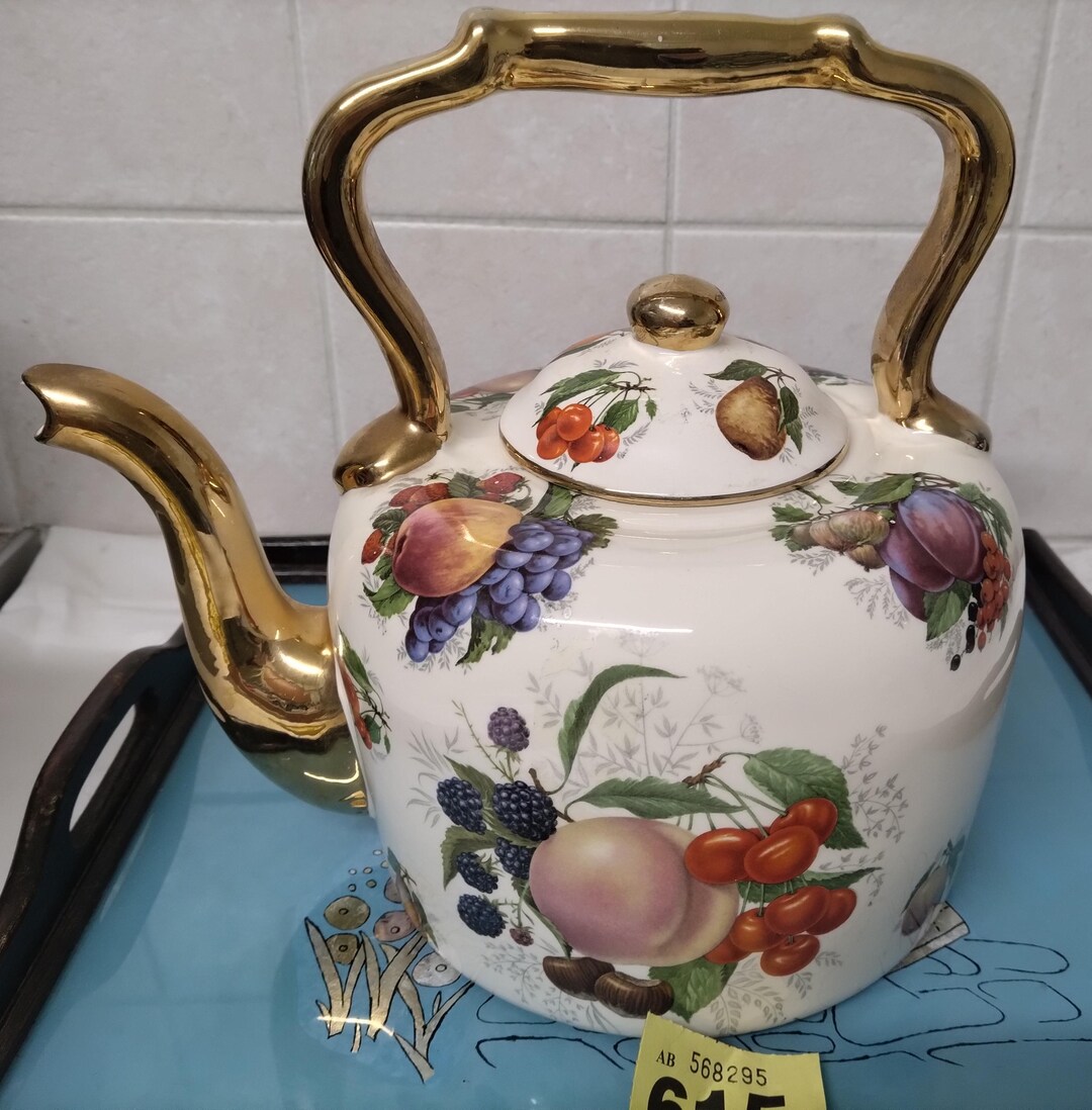 Vintage Display Tea Pot Fruit Design - Etsy
