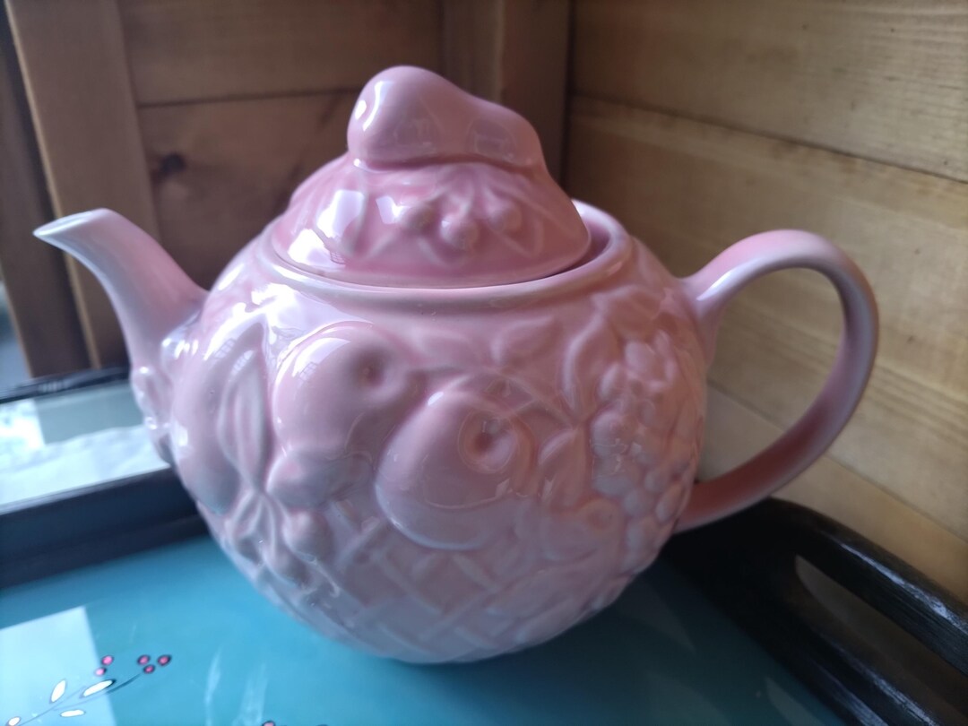Vintage Wade Pink Harvest Fruits Tea Pot - Etsy