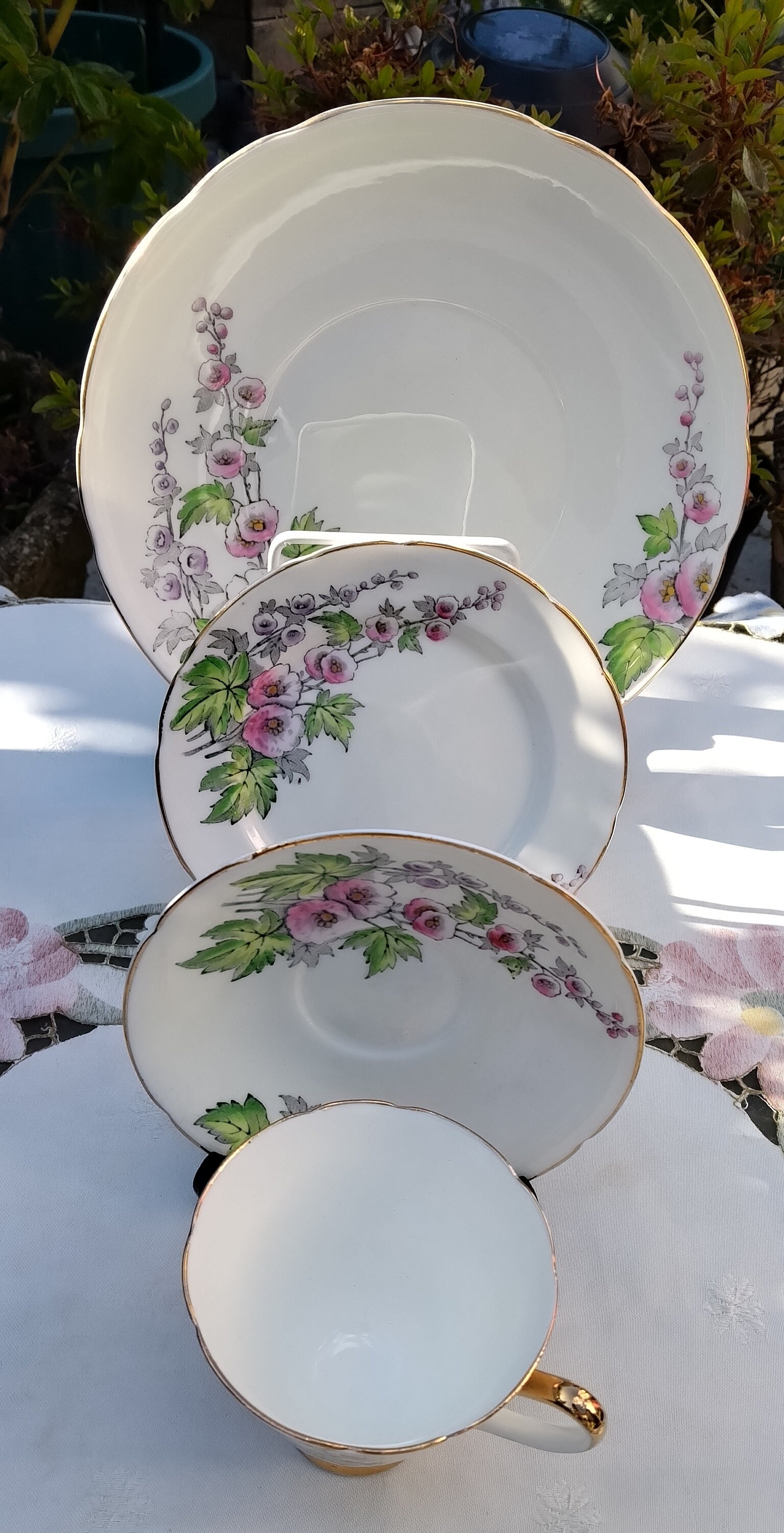Art Deco 1930 Old Royal Holly Hocks Design 21 Piece Tea Set Perfect ...