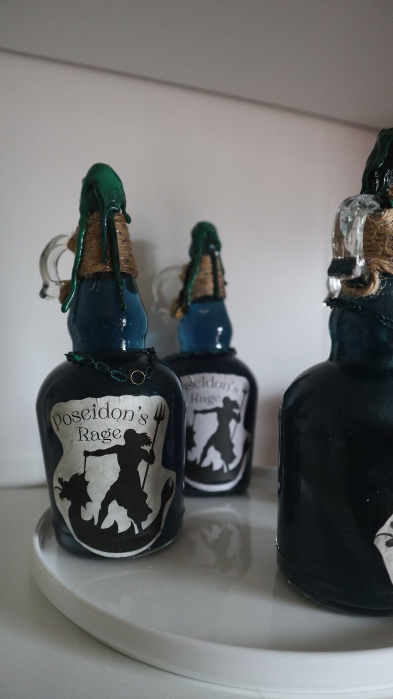 Poseidon's Rage Potion Fantasy Bookshelf Decor Ocean Gift Mythology ...