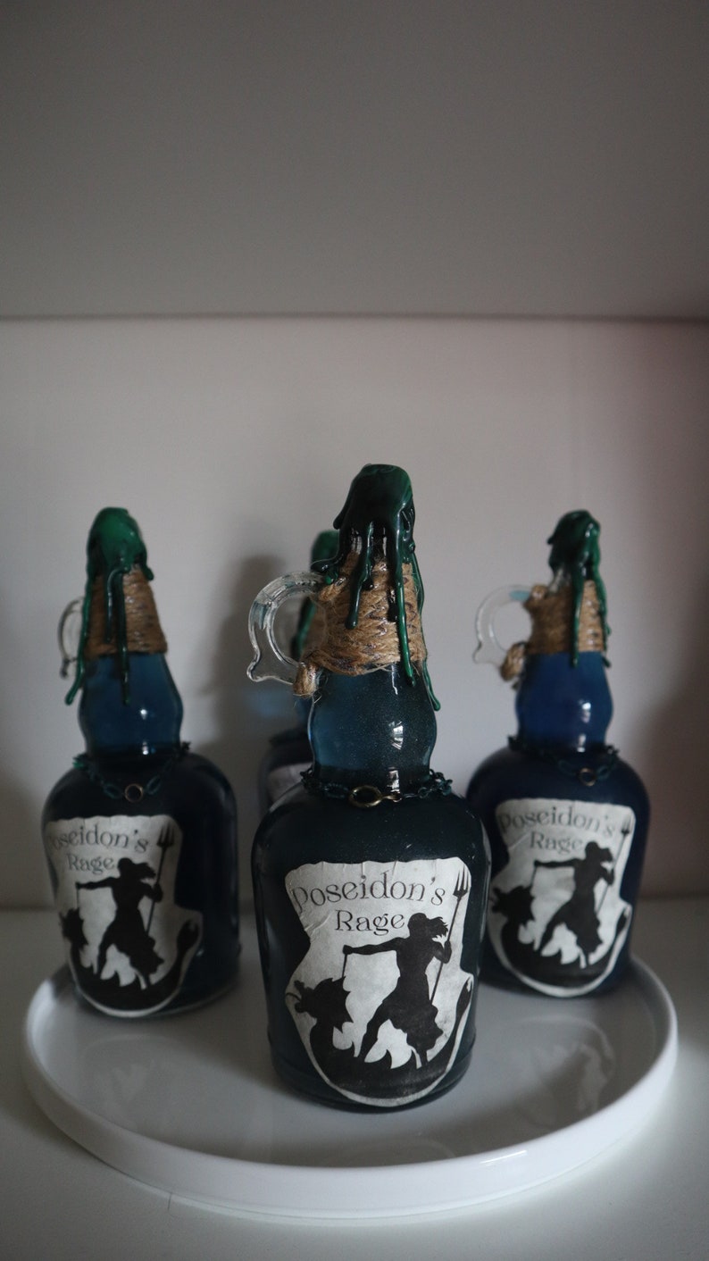 Poseidon's Rage Potion Fantasy Bookshelf Decor Ocean Gift Mythology ...