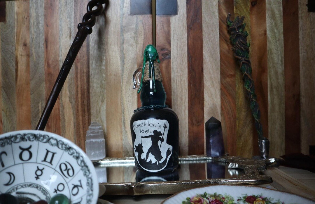 Poseidon's Rage Potion Fantasy Bookshelf Decor Ocean Gift Mythology ...
