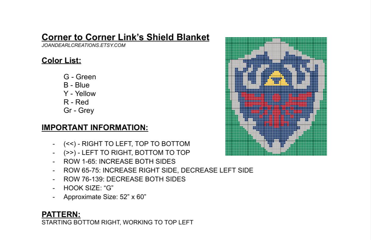 Hero's Shield Crochet Blanket Pattern | Inspired by the Legend of Zelda ...