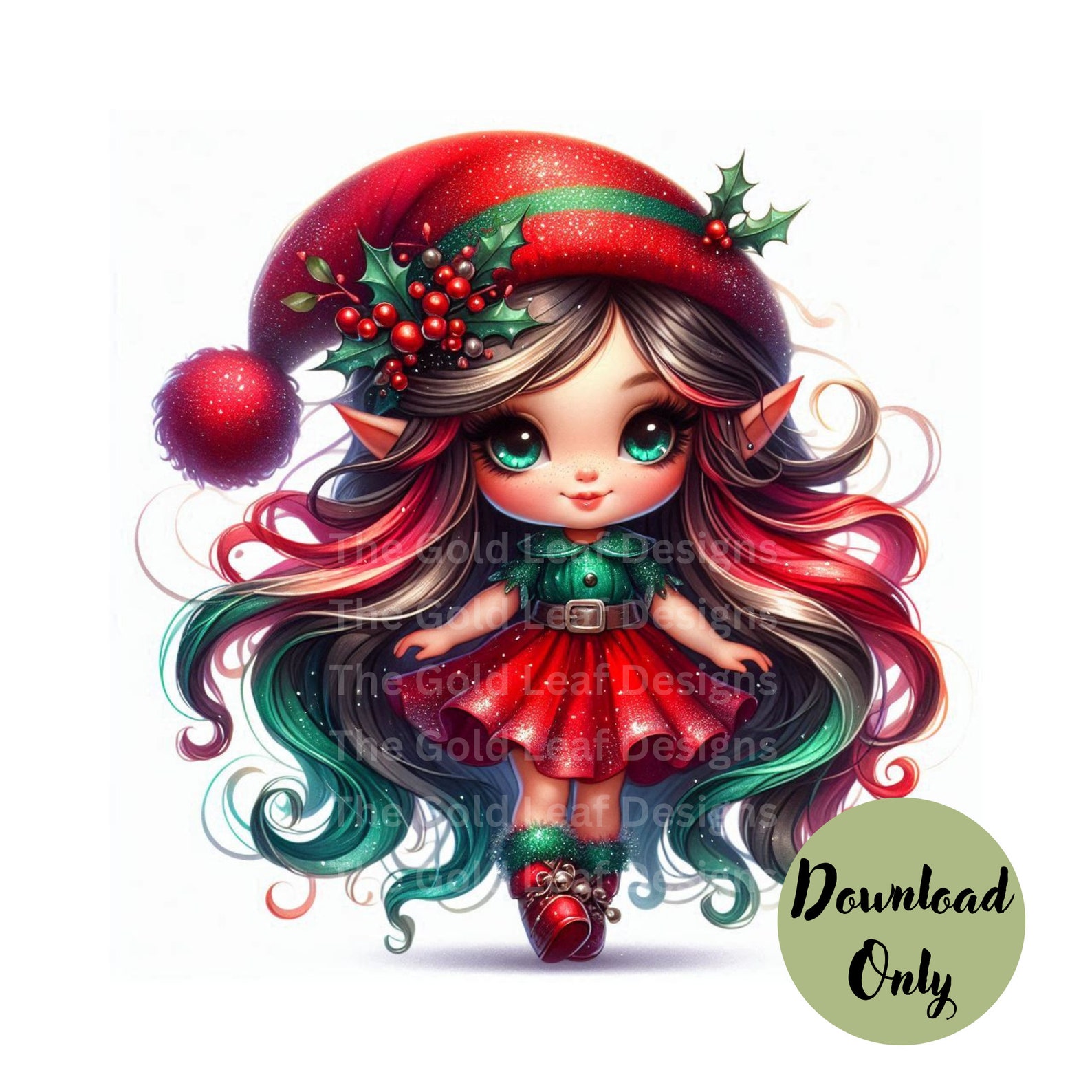 Christmas Elf, Elves Clipart, Christmas Clipart Watercolor Bundle ...
